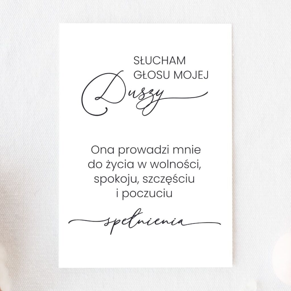 Plakat do druku – Słucham głosu Duszy | Natura bogini